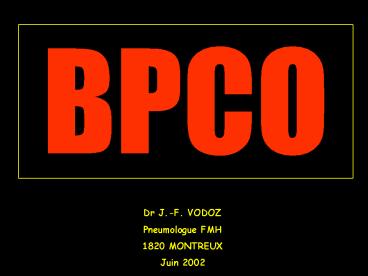 BPCO presentation | free to view