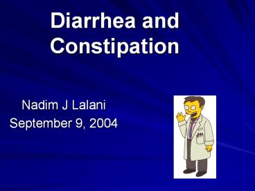 Diarrhea and Constipation presentation | free to download
