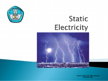 Static Electricity presentation | free to download