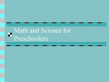 Math and Science for Preschoolers presentation | free to download