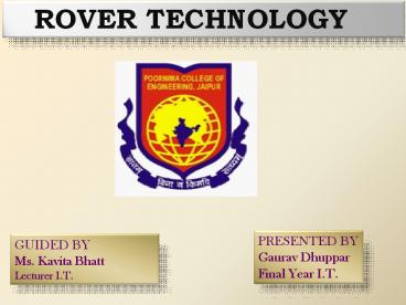 ROVER TECHNOLOGY presentation | free to download