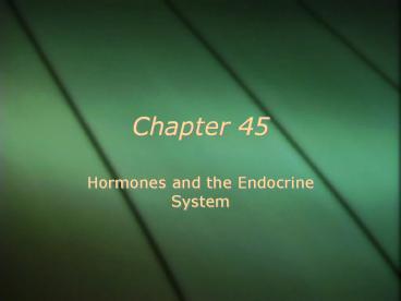 Hormones and the Endocrine System presentation | free to download
