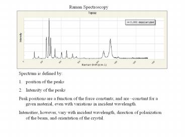 Raman Spectroscopy presentation | free to download