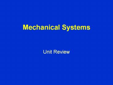 PPT – Mechanical Systems PowerPoint presentation | free to download ...