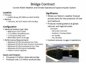 Bridge Contract Current NOAA Weather and Climate Operational ...