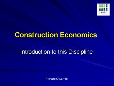 Construction Economics presentation | free to view
