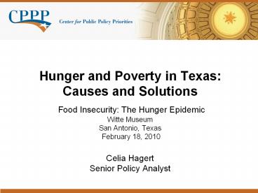PPT – Poverty and food insecurity PowerPoint presentation | free to ...