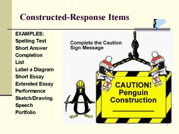 Constructed-Response Items presentation | free to download