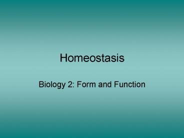 Homeostasis presentation | free to download