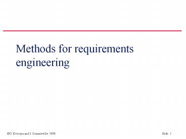 Methods for requirements engineering presentation | free to download