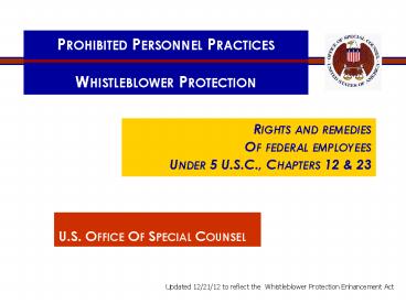 Prohibited Personnel Practices presentation | free to download