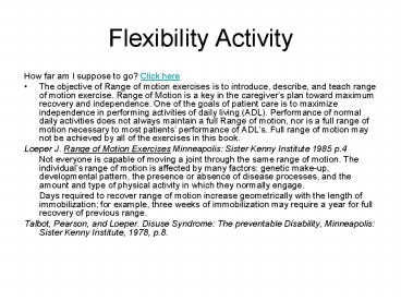 PPT – Flexibility Activity PowerPoint presentation | free to download ...