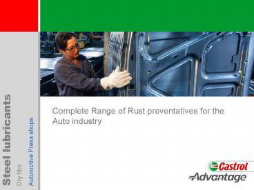 Complete Range of Rust preventatives for the Auto industry presentation ...