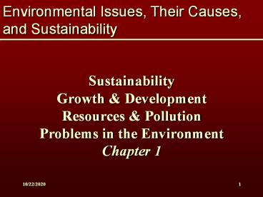 Environmental Issues, Their Causes, and Sustainability presentation ...