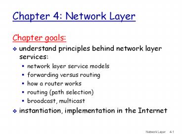 Chapter 4: Network Layer presentation | free to download