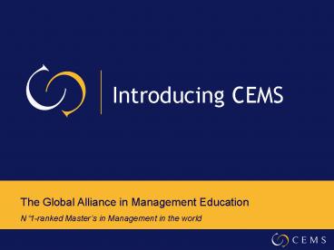 Introducing CEMS presentation | free to download