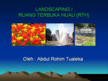 LANDSCAPING / RUANG TERBUKA HIJAU (RTH) presentation | free to download