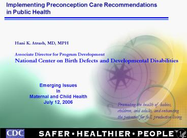 Preconception Care: Why Should We Care? presentation | free to view