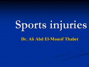 Sports injuries presentation | free to view