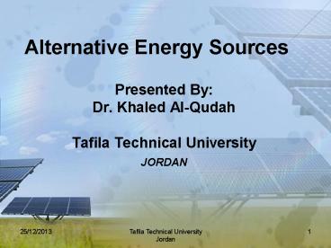 Alternative Energy Sources presentation | free to view