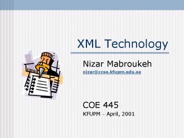 XML Technology presentation | free to view