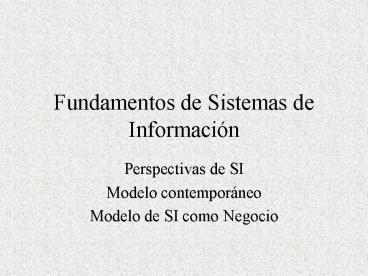 Fundamentos de Sistemas de Informaci presentation | free to download