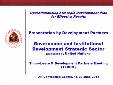 Operationalising Strategic Development Plan for Effective Results ...