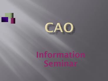 CAO presentation | free to download
