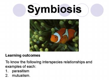 Symbiosis presentation | free to view