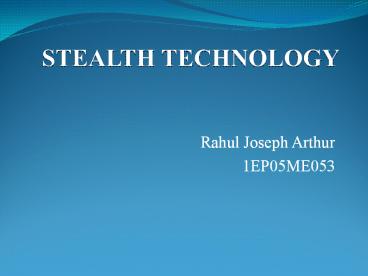 STEALTH TECHNOLOGY presentation | free to download