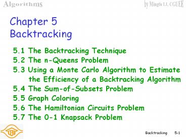 Chapter 5 Backtracking presentation | free to view