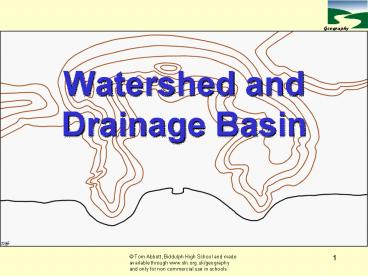 PPT – Watershed and Drainage Basin PowerPoint presentation | free to ...