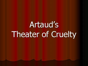 Artaud presentation | free to view