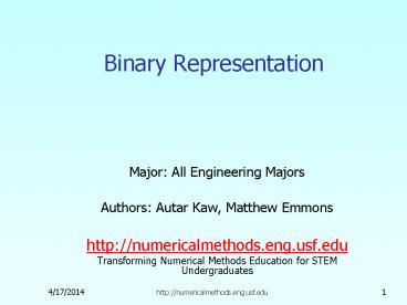 Binary Representation presentation | free to download