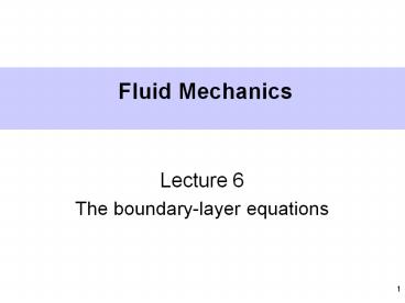 Fluid Mechanics presentation | free to view