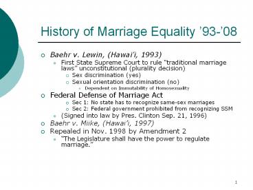 History of Marriage Equality presentation | free to download