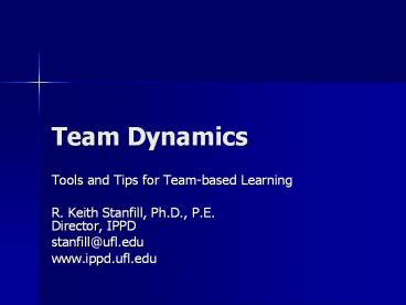 PPT – Group and Team Dynamics PowerPoint presentation | free to view ...