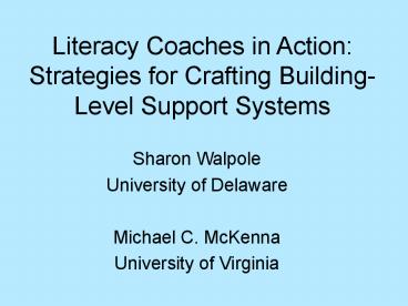 Sharon Walpole presentation | free to view