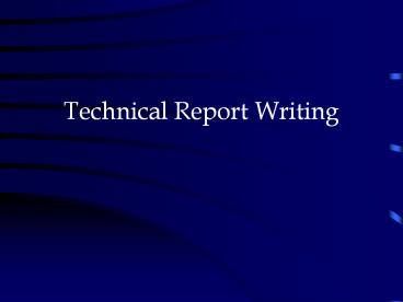 Technical Report Writing presentation | free to download