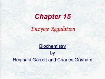 Enzyme Regulation presentation | free to view