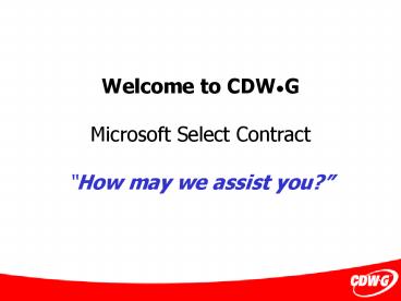Welcome to CDW presentation | free to download