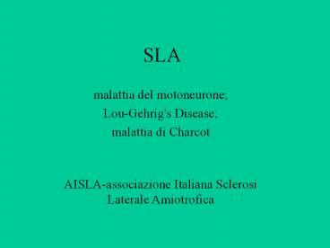 SLA presentation | free to download