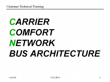 CARRIER COMFORT NETWORK BUS ARCHITECTURE presentation | free to download