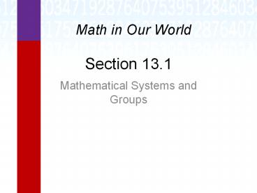 PPT – Mathematical Systems and Groups PowerPoint presentation | free to ...