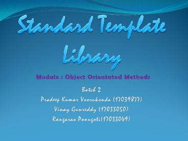 Standard Template Library presentation | free to download