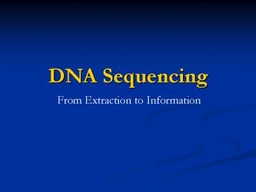 DNA Sequencing presentation | free to view