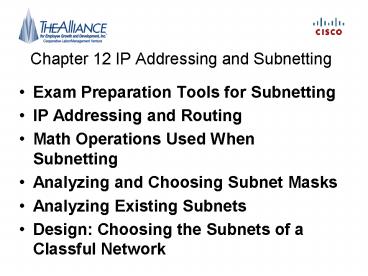 Chapter 12 IP Addressing and Subnetting presentation | free to view