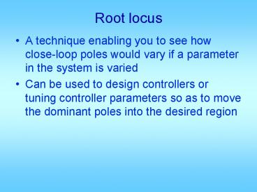 Root locus presentation | free to download