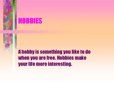 HOBBIES presentation | free to download