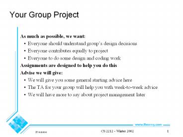 PPT – Your Group Project PowerPoint presentation | free to download ...